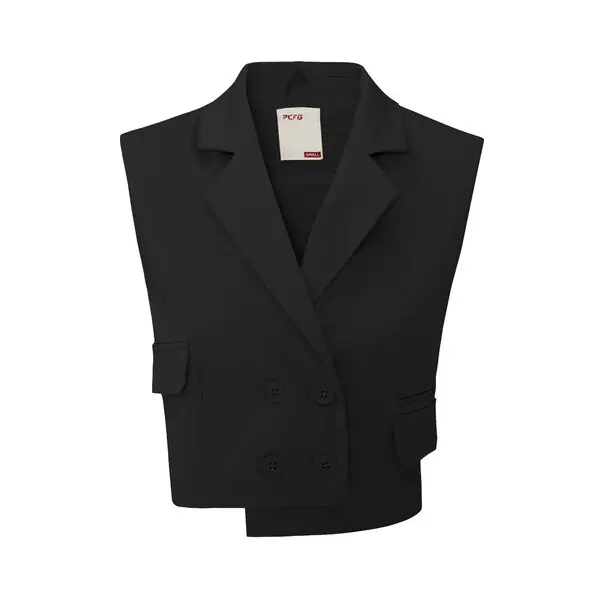 PCFG Woven Crop Vest - Black