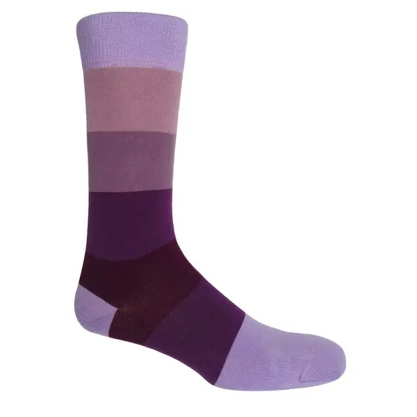 PEPER HAROW - MADE IN ENGLAND Block Stripe ’s Socks – Twilight - Purple