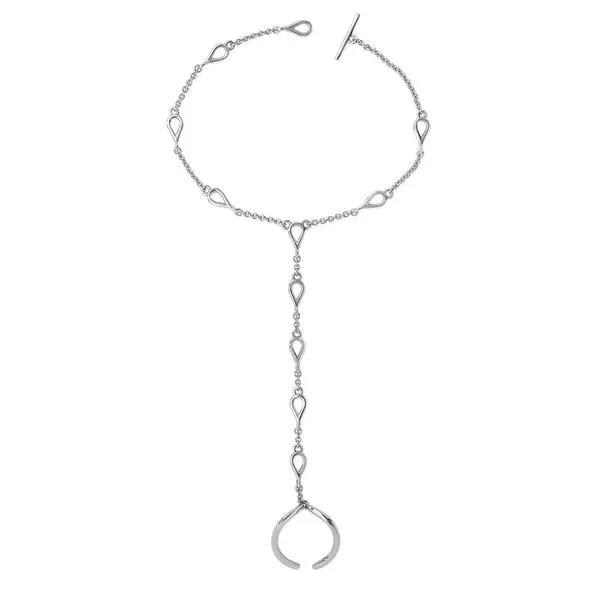 LUCY QUARTERMAINE Solid Sterling Petal Hand Chain - Silver