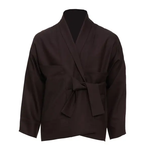 MOE Black Checke Wool Vest Jacket Double Pockets - Red