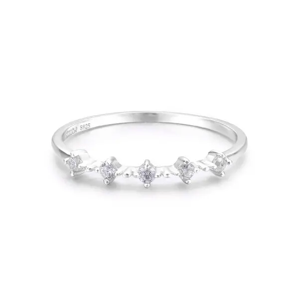 AZURA JEWELRY NEW YORK Celestial White Topaz Ring White Gold Vermeil - Silver