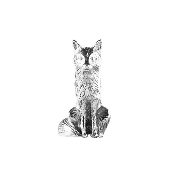 LEE RENEE Fox Lapel Pin – Sitting - Silver
