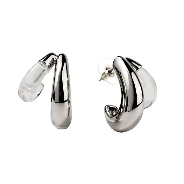 ZYNNIA COLLECTIVE Double Take Hoops - Silver
