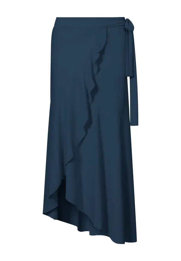 KALANI SUNWEAR Rio Uv Wrap Skirt Navy - Blue