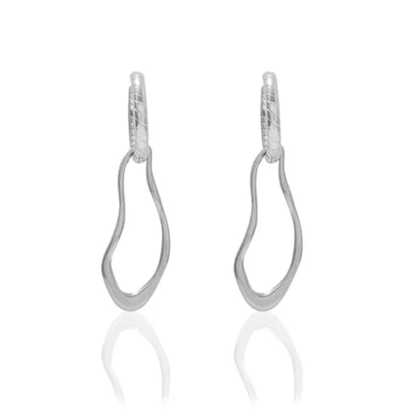 A WEATHERED PENNY Yuna Drop Hoops - Silver