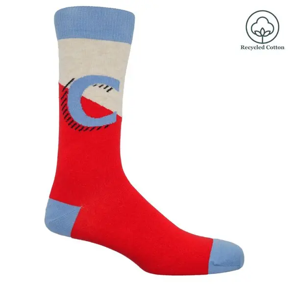 PEPER HAROW - MADE IN ENGLAND Alphabet ’s Socks – C - Red