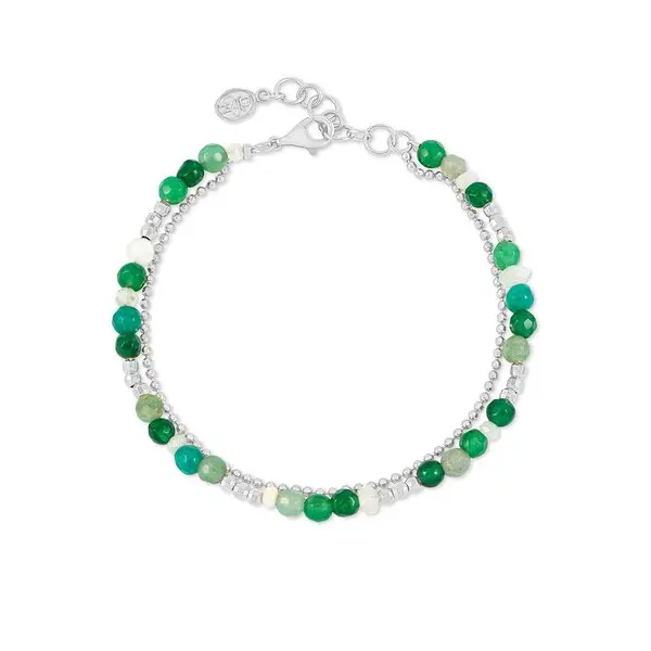 DOWER & HALL Evergreen Faceted Bead Orissa Bracelet In Sterling - Silver
