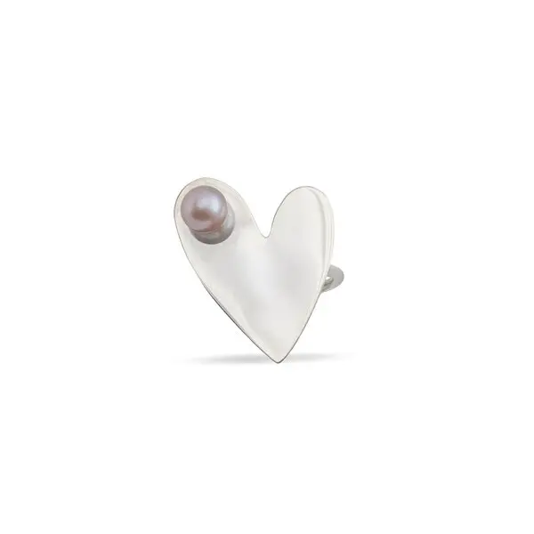 SILVER MOON Sterling Ring – Heart’s Pearl - Silver