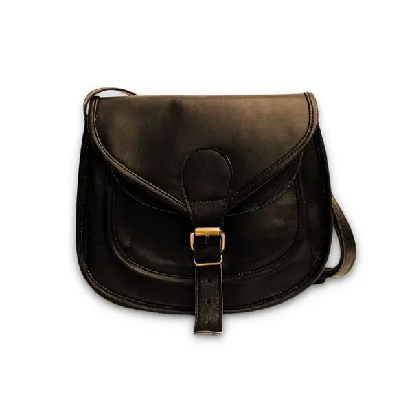VIDA VIDA Leather Saddle Bag Medium - Black