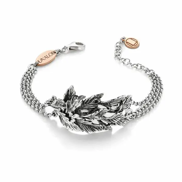UNALOE Sterling Leaf Bracelet Adjustable – Handmade Botanical Jewelry With Italian Craftsmanship - Silver