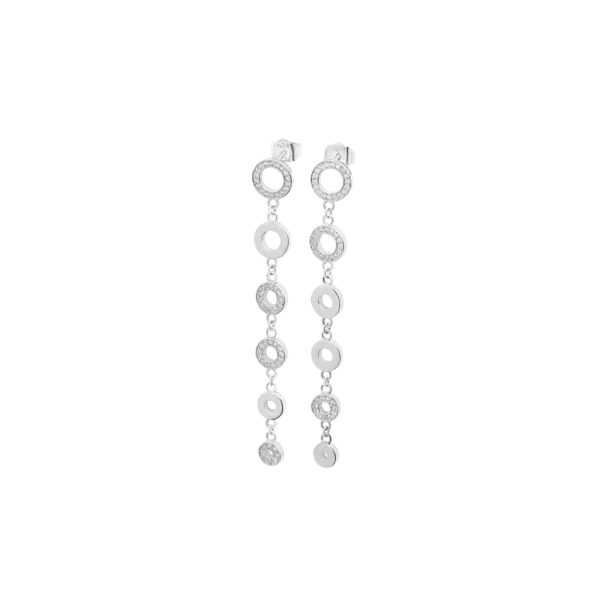 LUCY QUARTERMAINE Art Deco Halo Drop Earrings In Sterling - Silver