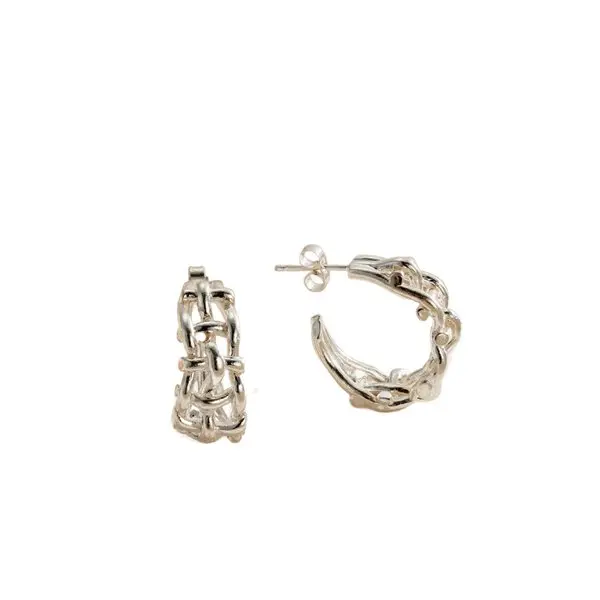 POSH TOTTY DESIGNS Woven Hoop Earrings - Silver