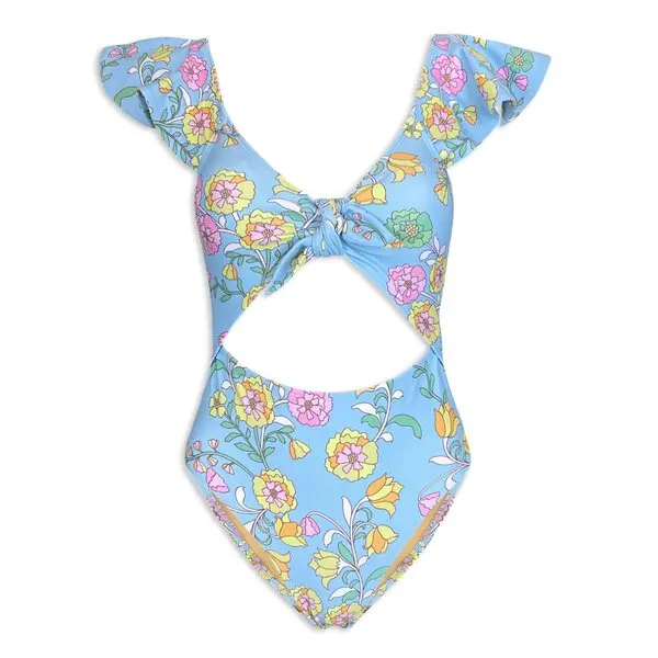JESSIE ZHAO NEW YORK Ocean Flower One-piece Swimsuit - Blue