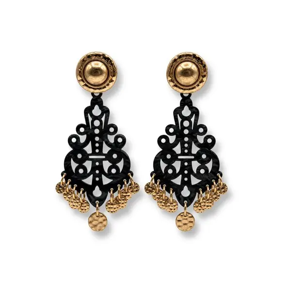 MICHAEL NASH JEWELRY Alice Resin Cut Out Earrings - Black