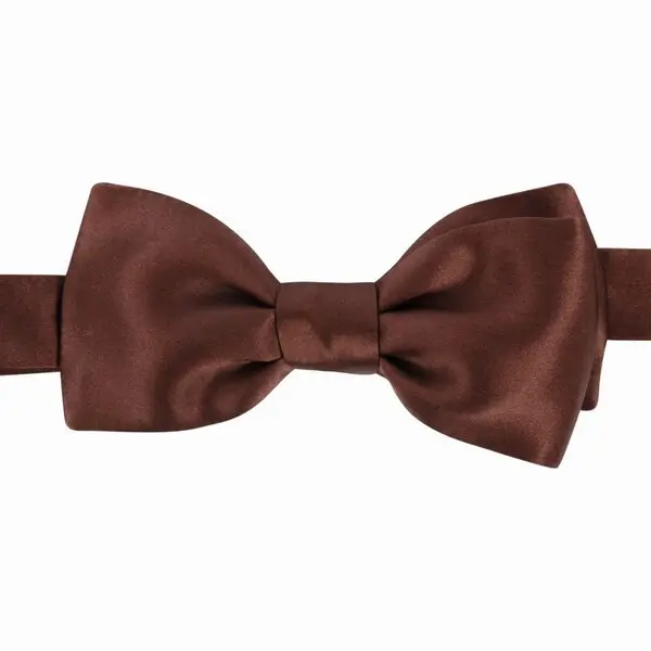LE COLONEL Chocolate Silk Bow Tie - Brown