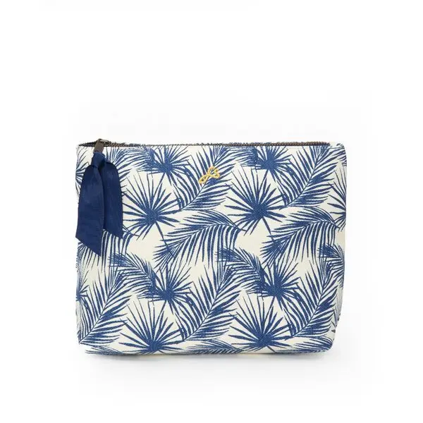 FENELLA SMITH Blue / White Blue Palm Mila Washbag - Blue/white