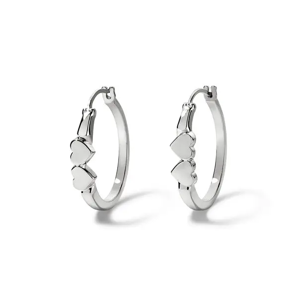 DÉCLARER Double Heart Buckle Hoop Sterling