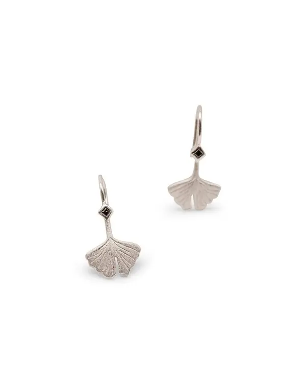 CLAIRE HILL DESIGNS Ginkgo Leaf Earrings - Silver
