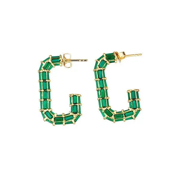 NATIVE GEM Glam Hoops- Emerald - Green