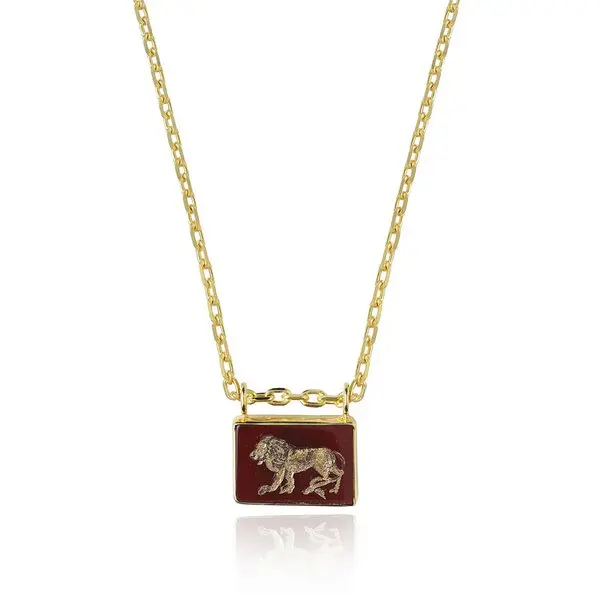 ECE LONDON Brown / Gold The Aslan Necklace - Brown/gold