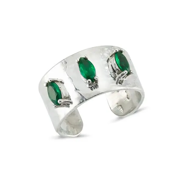 REIAN JEWELLERY Troya Marquise Ring Green - Silver