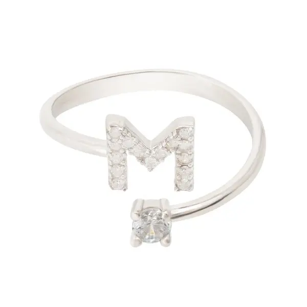LATELITA White / Silver Initial Ring Silver M