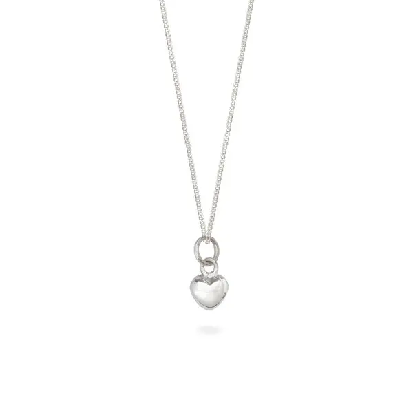 LIME TREE DESIGN Tiny Heart Charm Necklace Sterling Silver - Gray