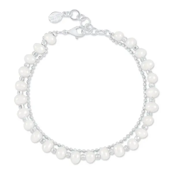 DOWER & HALL White Freshwater Timeless Orissa Pearl Bracelet In Sterling - Silver