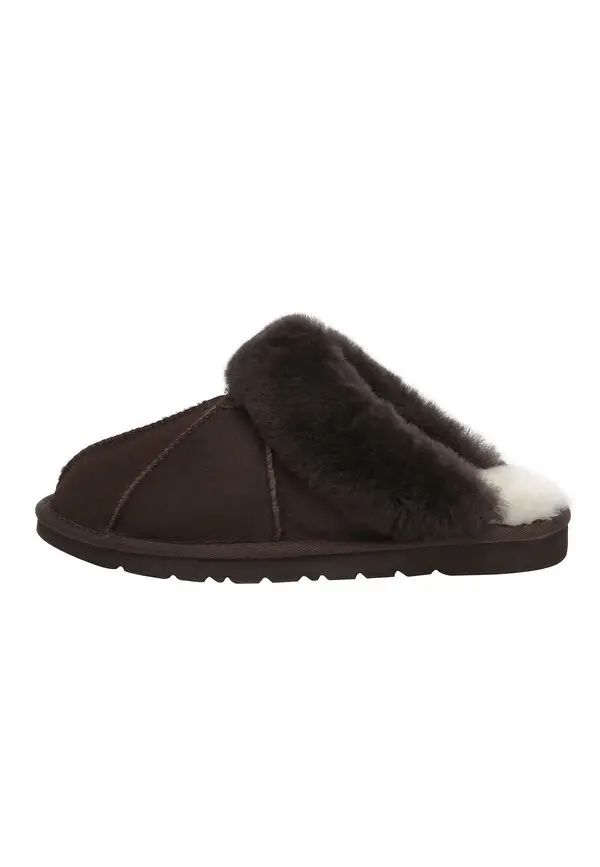 EVERAU AUSTRALIA Magpie Slippers In Chocolate - Brown