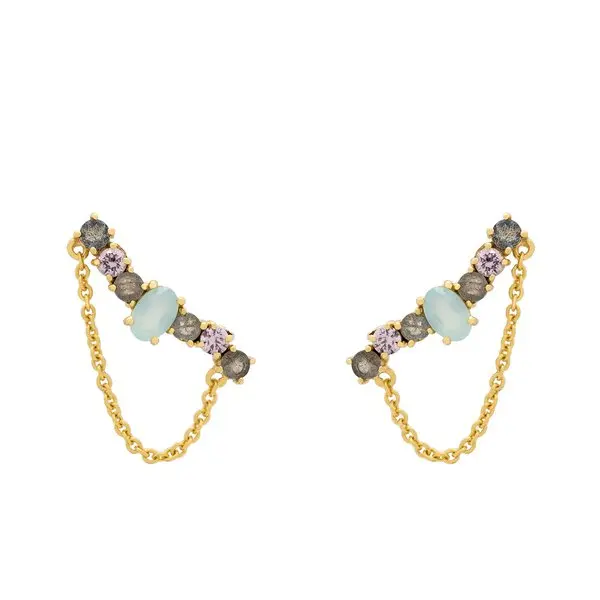 LAVANI JEWELS Multicolored Nadine Earrings - Yellow