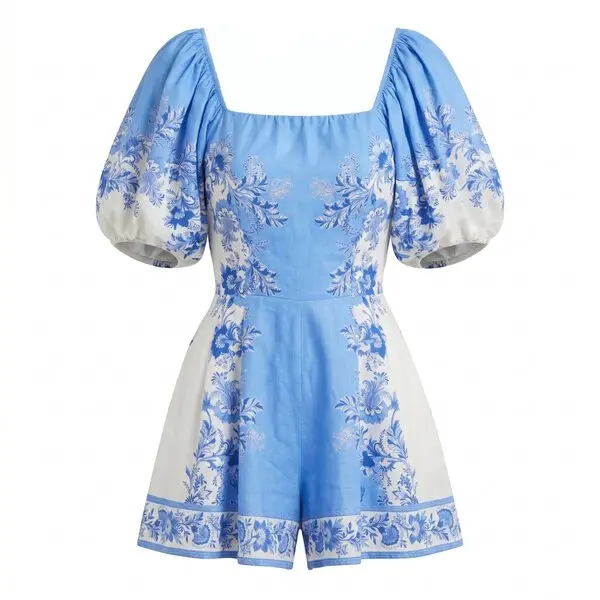 Yumi Kim Gigi Linen Romper - Blue