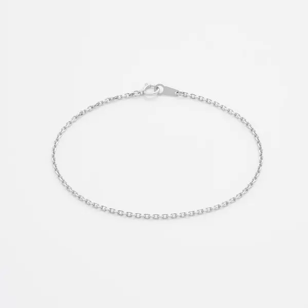 7879 Platinum Wide Diamond Cut Cable Chain Bracelet - Silver