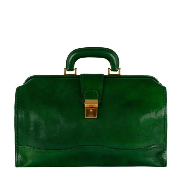 TIME RESISTANCE Small Leather Doctor Bag - Green