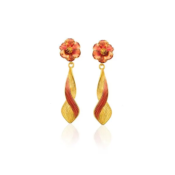 MILOU JEWELRY Sugar & Gold Infinity Drop Earrings - Pink