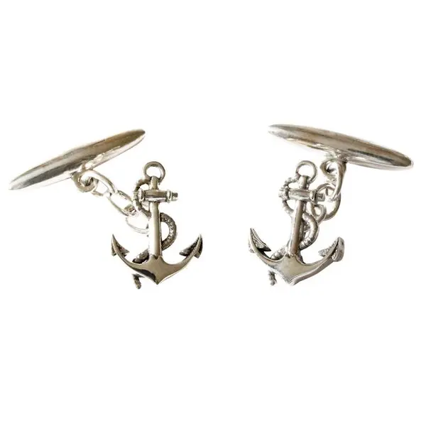 LEE RENEE Anchor Cufflinks - Silver