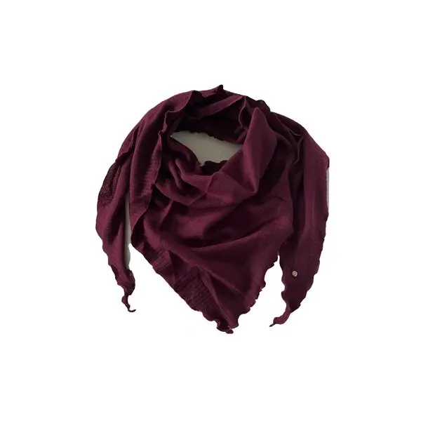 TIRILLM Palma Triangle Cashmere Scarf Deep Burgundy - Red