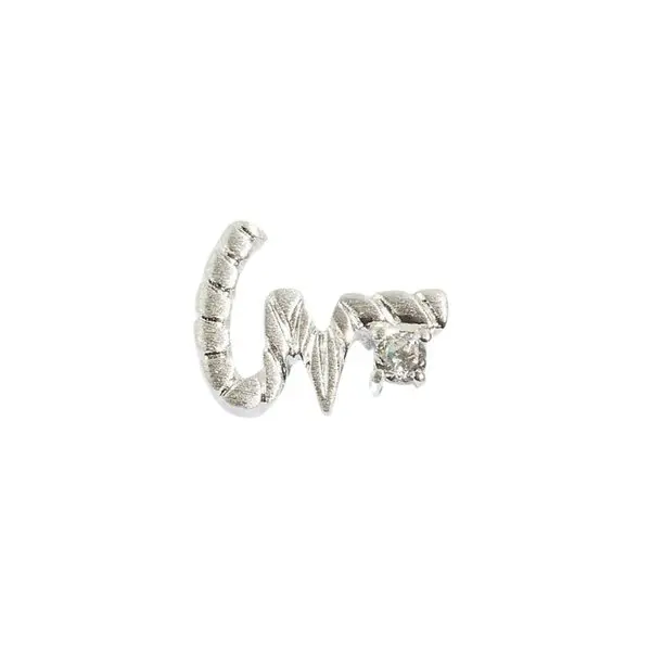 CLAIRE HILL DESIGNS Loved Shorthand Stud Earring - Silver