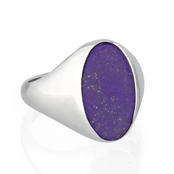 Mishka Blue / Silver Infinity Signet Ring Silver - Blue/silver