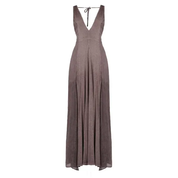 ZHENABIA Neutrals / Zhe Dress Ancient Rose Boho Maxi Dress - Pink