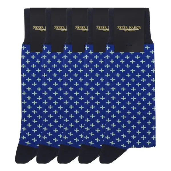 PEPER HAROW - MADE IN ENGLAND Grooms’s Socks Bundle Crosslet - Blue