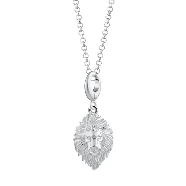 LILY CHARMED Sterling Lion Head Zodiac Charm Necklace - Silver