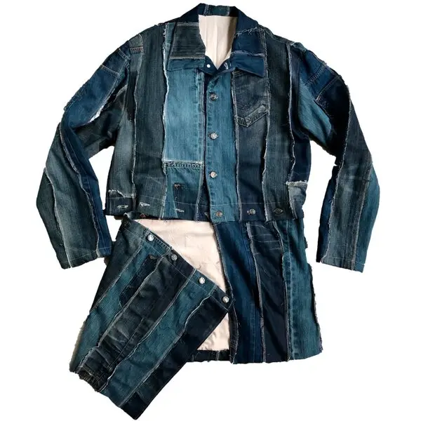 JUAN VG Denim Long Jacket - Blue