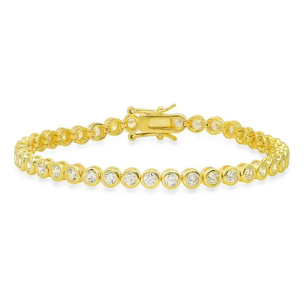KYLIE HARPER Bezel Set Diamond Cz Tennis Bracelet - Gold