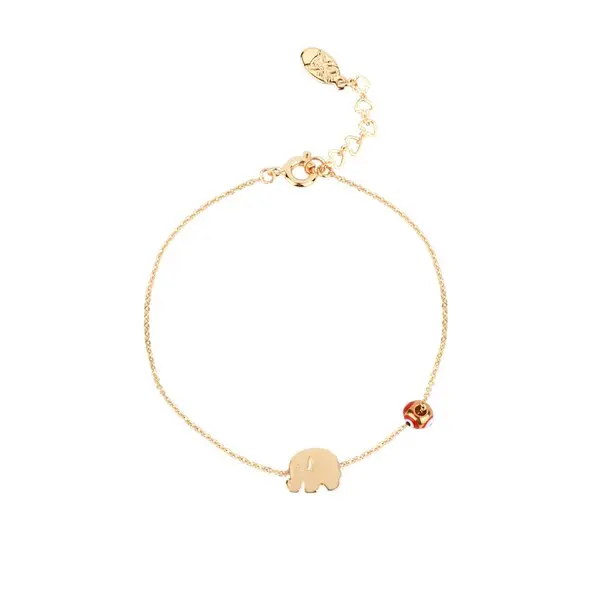ATELIER PETITES PIERRES Tiny Elephant Dainty Bracelet - Gold