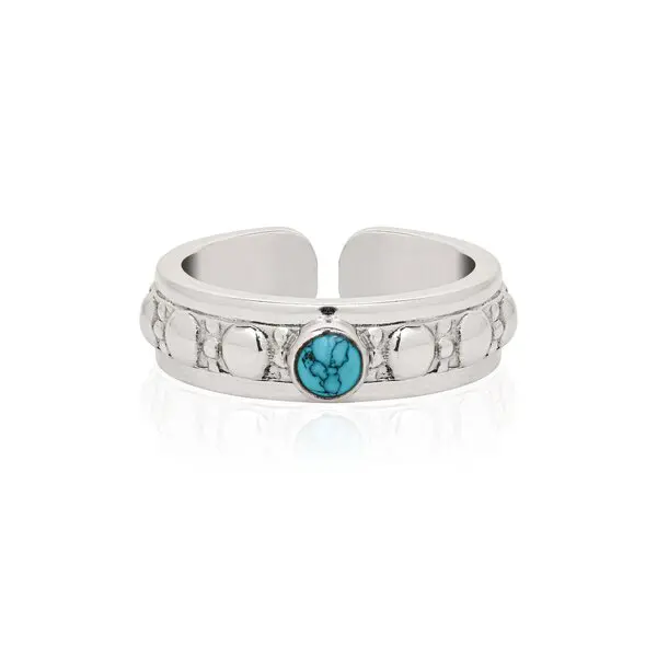 CHARLOTTE'S WEB JEWELLERY Silver / Blue Maharani Silver Midi Ring / Toe Ring Turquoise - Silver/blue