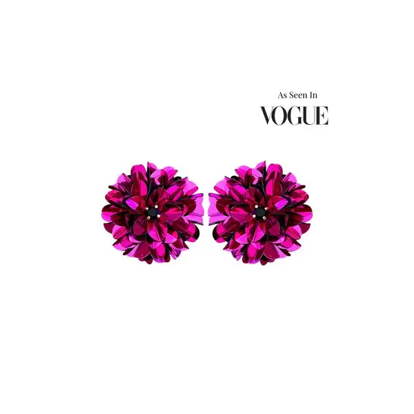 PINAR OZEVLAT Blossom Earrings Fuchsia - Pink