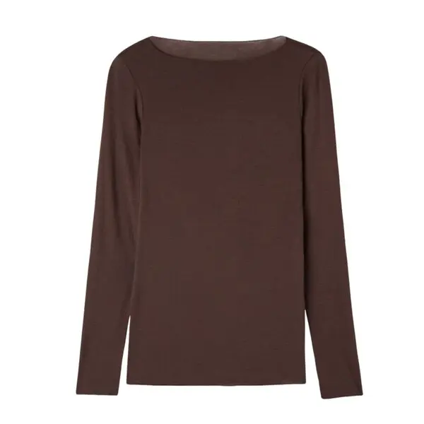COVE Boat Neck Modal / Cashmere Base Layer - Brown