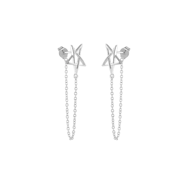 LUCY QUARTERMAINE Sol Star Loop Earrings - Silver