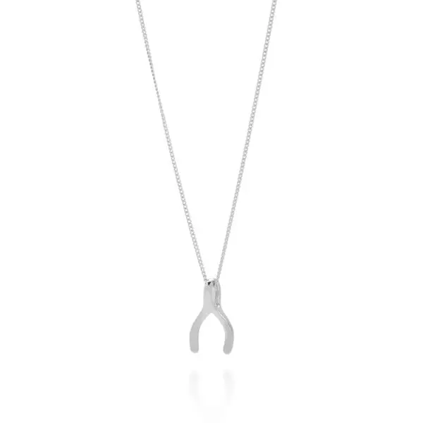 NELLOU JEWELLERY Wishbone Necklace Sterling - Silver