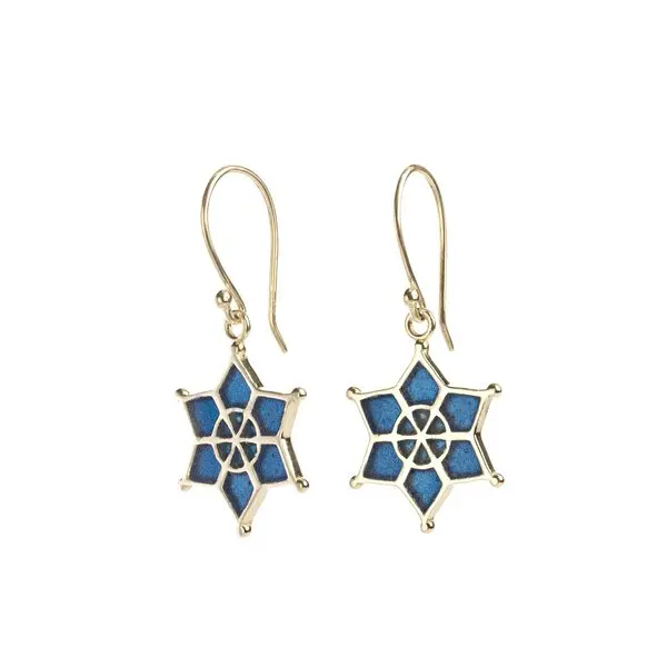 RIZE Meena Star Earrings Sterling & Indigo Blue Enamel - Silver